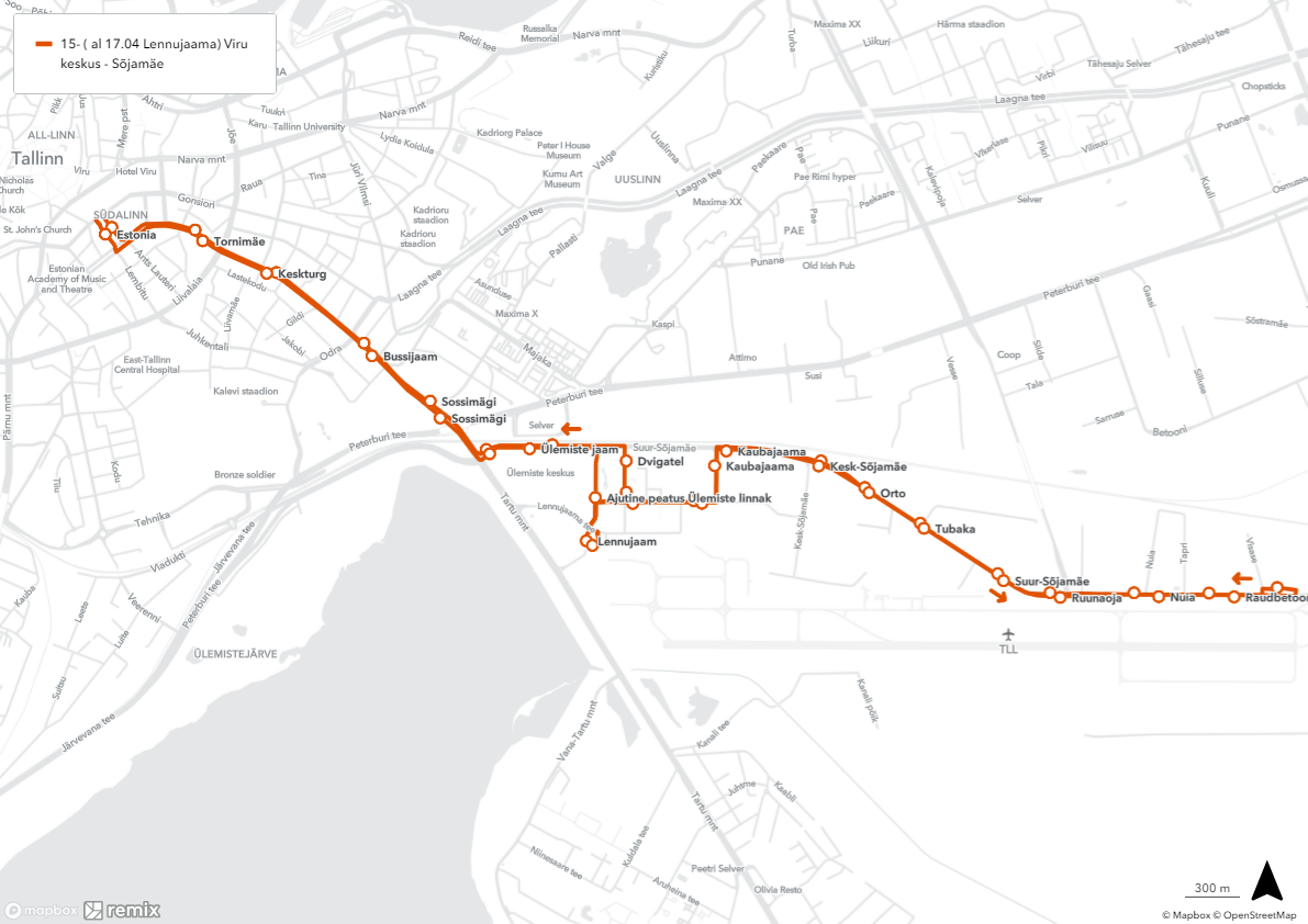 Muudatused trammiliikluses 17.04.2023–02.07.2023 | Tallinn