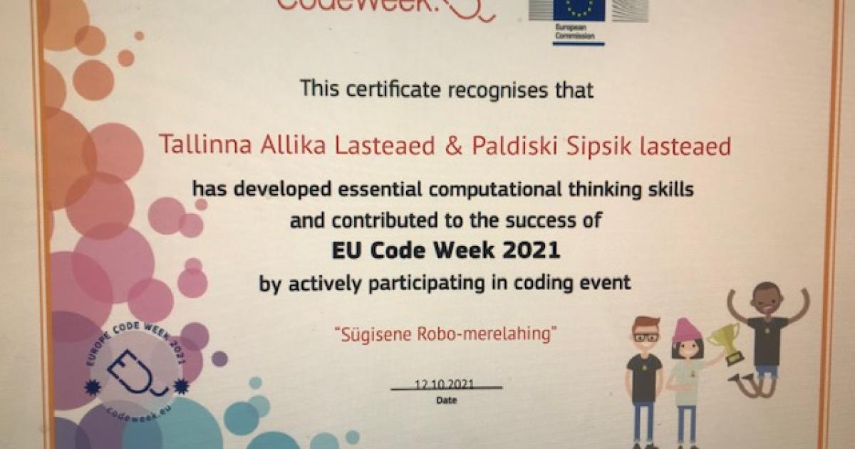 Lapsed osalesid EU Code Week 2021 programmis | Tallinn