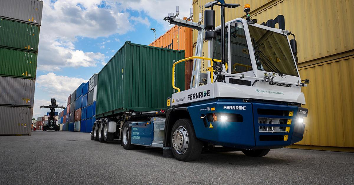 A unique autonomous port truck is being tested at the HHLA TK Estonia ...